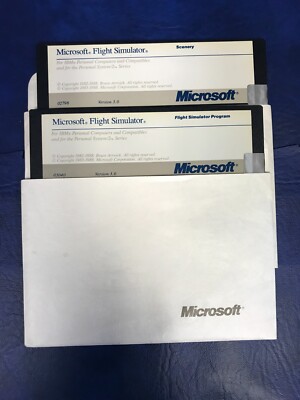 Vintage 1988 Microsoft Flight Simulator Software on 5.25" Disks | eBay