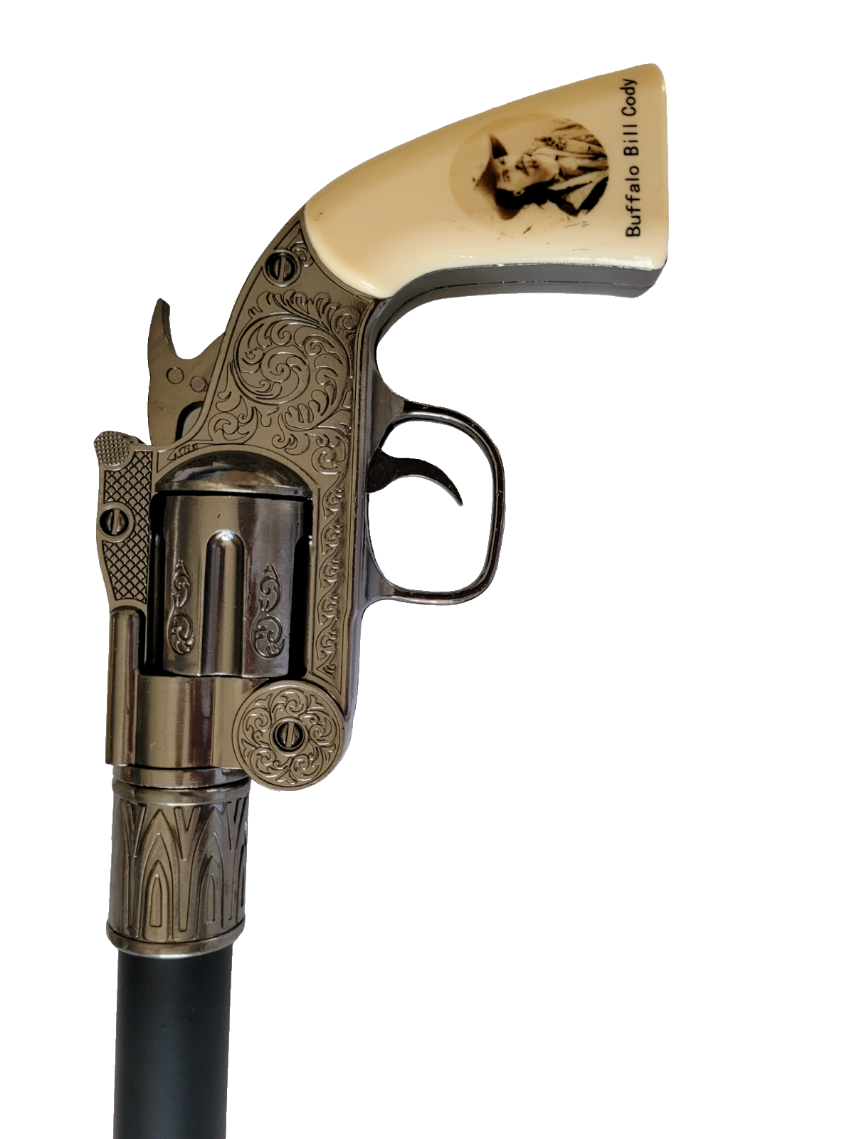 Buffalo Bill Pistol Shaped Cane Revolver Wild West Collectible Walking ...