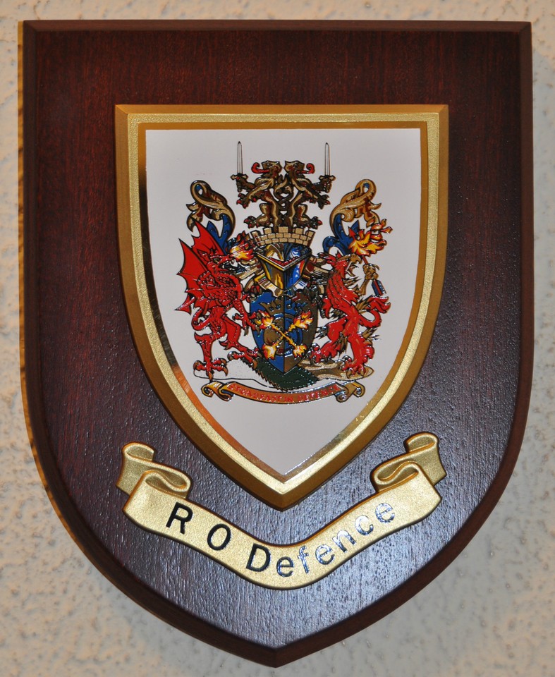 Royal Ordnance Defence mess wall plaque shield crest coat of arms | eBay