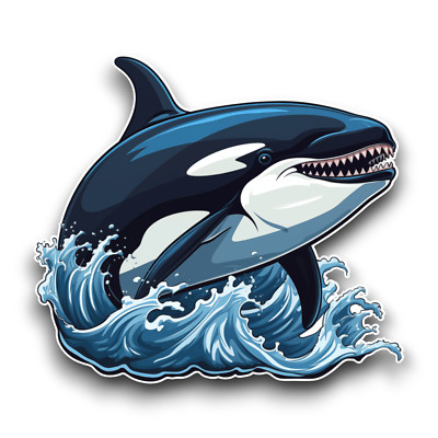 Killer Whale Orca Sea Animal Vinyl Sticker Decal For Car Window Laptop ...