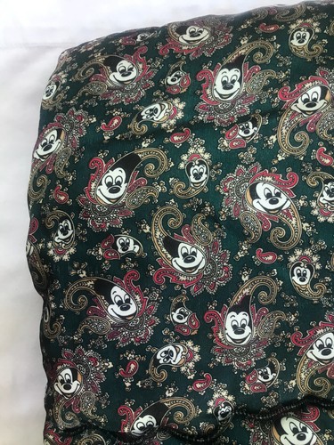Real Silk Satin Mickey Mouse Paisley Comforter Shams Set Green Disney ...