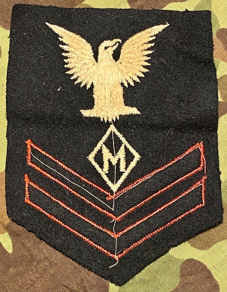 WWII US Navy Rate Specialist Rating “M” Mail Clerk 2nd Class rank Patch ...