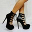 Women Platform Pumps Back Zip Up Stiletto High Heels Sandals Party ...