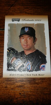 Hideo Nomo Playoff Portraits 2003 Game Used Jersey 20/50 New York Mets ...