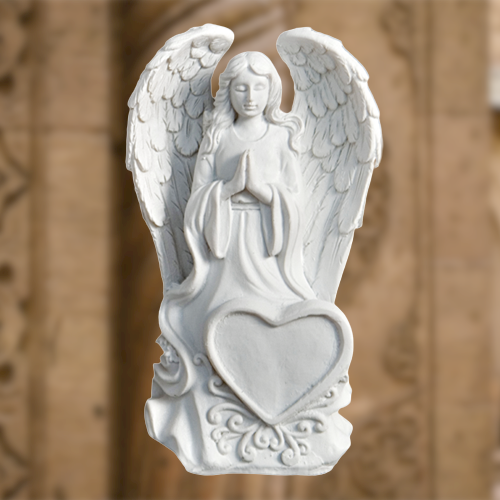 Angel Praying Heart Devotional Memorial Cemetery Grave Resin Statue ...
