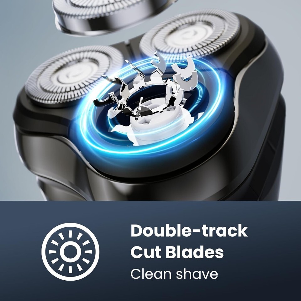 Men's Razor Rotary Waterproof Electric Shaver Pop-Up Trimmer Wet Dry ...