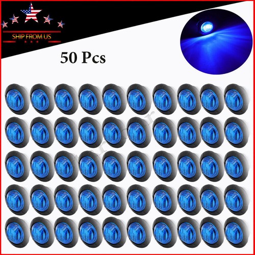 50x Blue LED Clearance Side Marker Lights Truck Trailer Bullet ...
