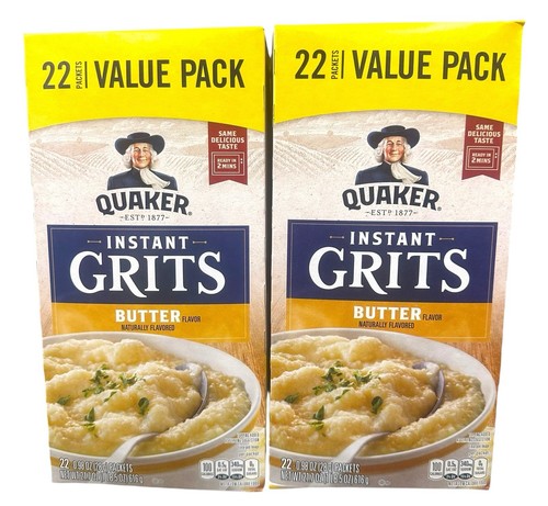 Quaker Instant Grits Butter 2 Boxes (21oz Each) 44 Packets Total Value ...