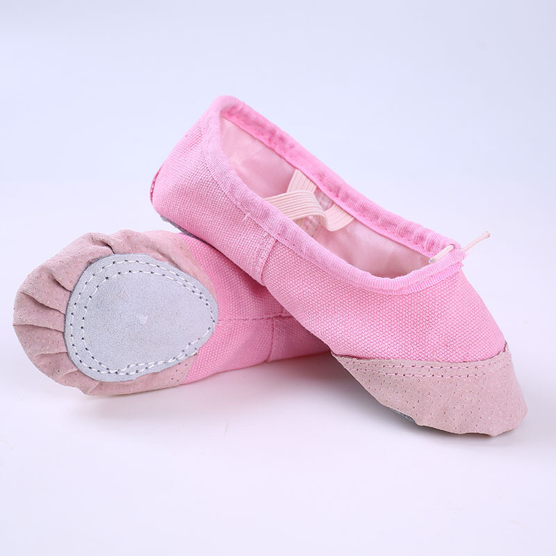 CHILDRENS GIRLS KIDS BALLET SHOES-CANVAS-SPLIT SOLE-SIZE 24-39 ...