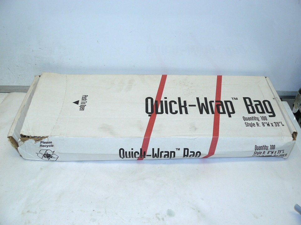 Quick Wrap Bag Style A Long Poly Mailer 8" W x 39" L Blueprints Red ...