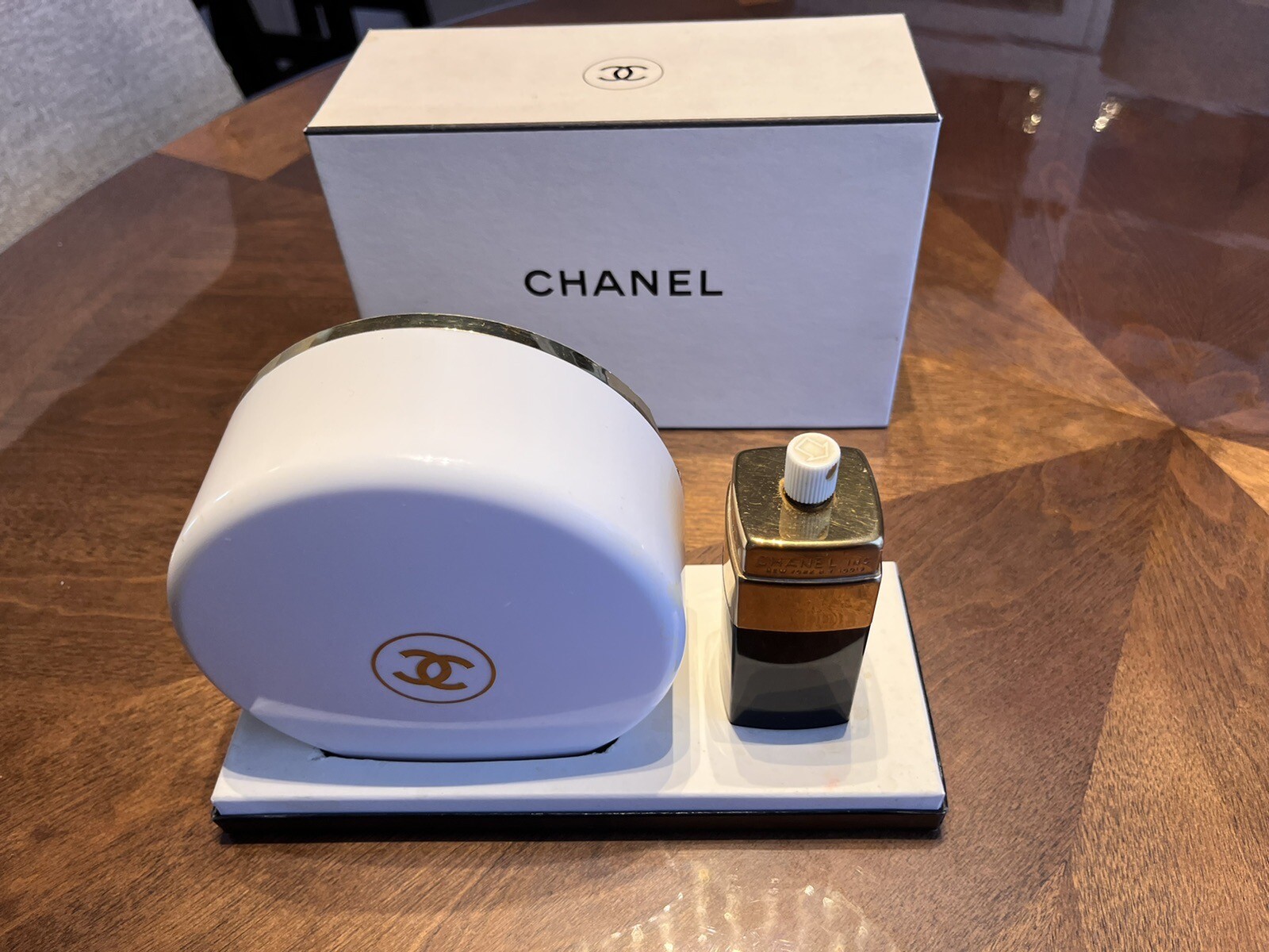 Vintage CHANEL No 5 Bath Powder and Refillable Spray Perfume -Box Set ...