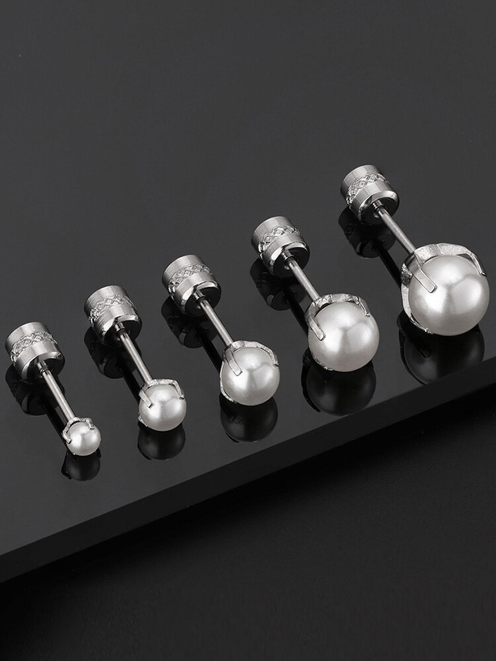 1pair Piercing Screw Earring Piercing Jewelry Stud Earring Unisex ...