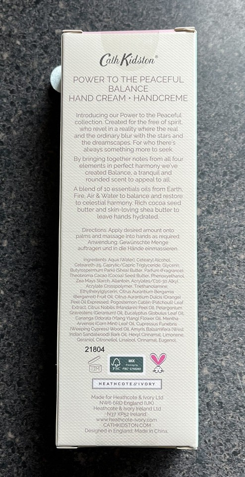 Cath Kidston POWER TO THE PEACEFUL - BALANCE Hand Cream & Twist Key 1. ...