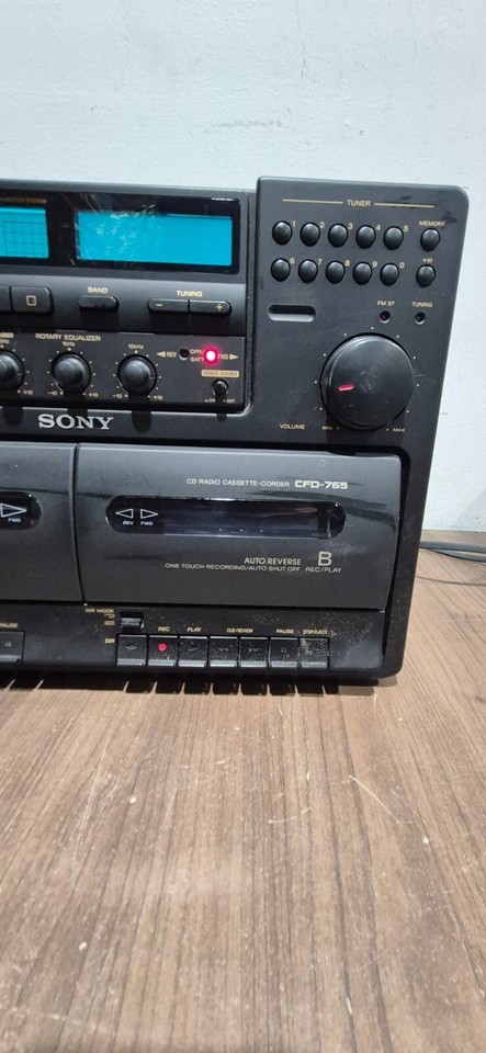 SONY CD Radio Double Cassette Player CFD-765 Stereo BoomBox | eBay