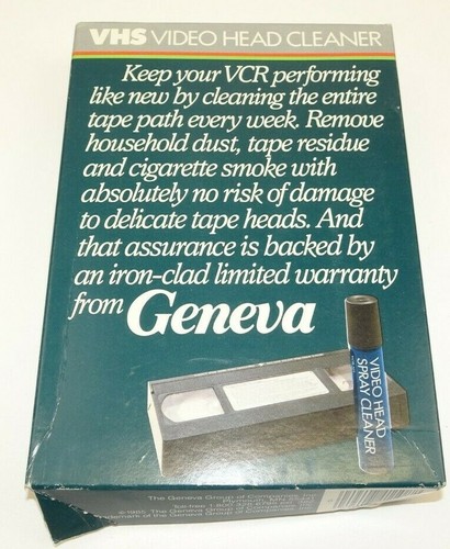 Geneva VHS VCR Player Recorder Head Cleaner Kit Video | eBay