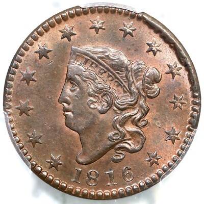 1816 N-2 R-1 PCGS MS 64 BN CAC Matron or Coronet Head Large Cent Coin ...