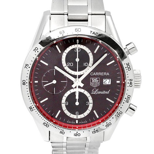 TAG Heuer Carrera Tachymeter CV201D.BA0786 Passion Red Dial Limited Men ...