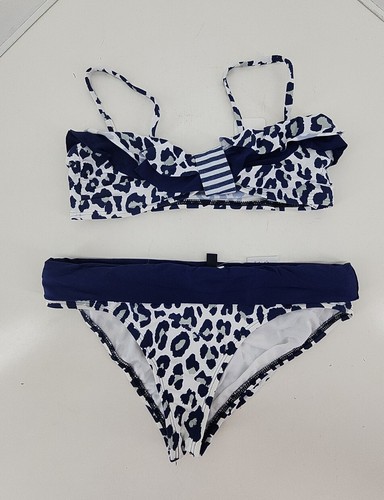 Splendid Girls 2 piece swim suit size 14 Navy / White Animal Print ...