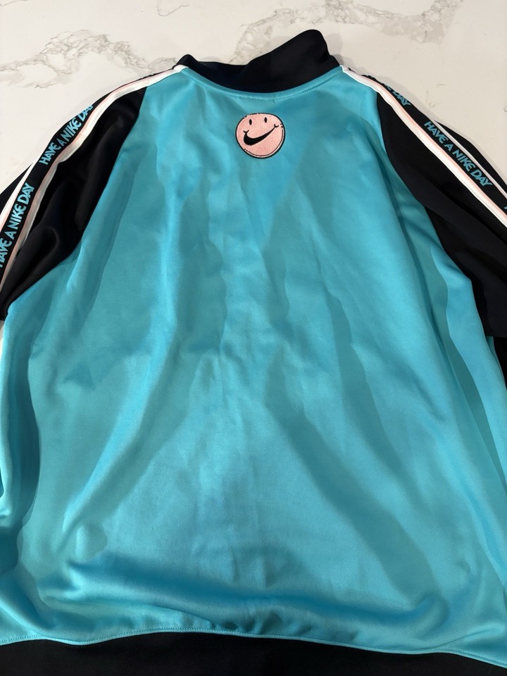 Nike Sportswear “Have a Nike Day” Track Jacket Teal/Black Smiley Face ...