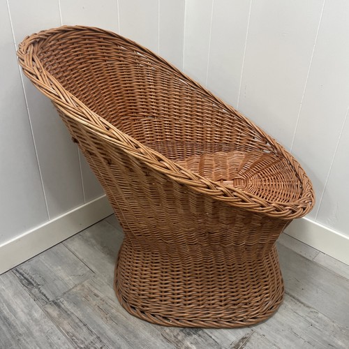 Vintage Wicker Rattan Bucket Chair - Excellent Condition | eBay