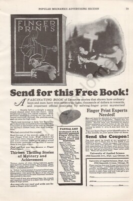 Finger Print Experts Needed Training 1926 Print Magazine Ad | eBay
