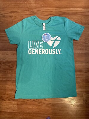 Live Generously T-Shirt Thrivent Blue-Green YOUTH MEDIUM 10-12 NWT | eBay