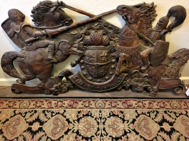 Stunning Antique Medieval Plaster Cast Coat of Arms Crest Knights ...