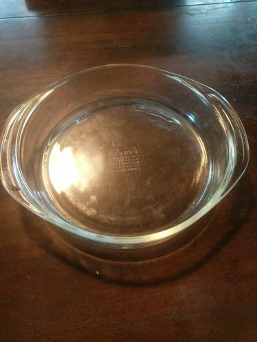 Vintage PYREX #221 Clear Glass Deep Dish Pie Cake Baking Plate Pan w ...