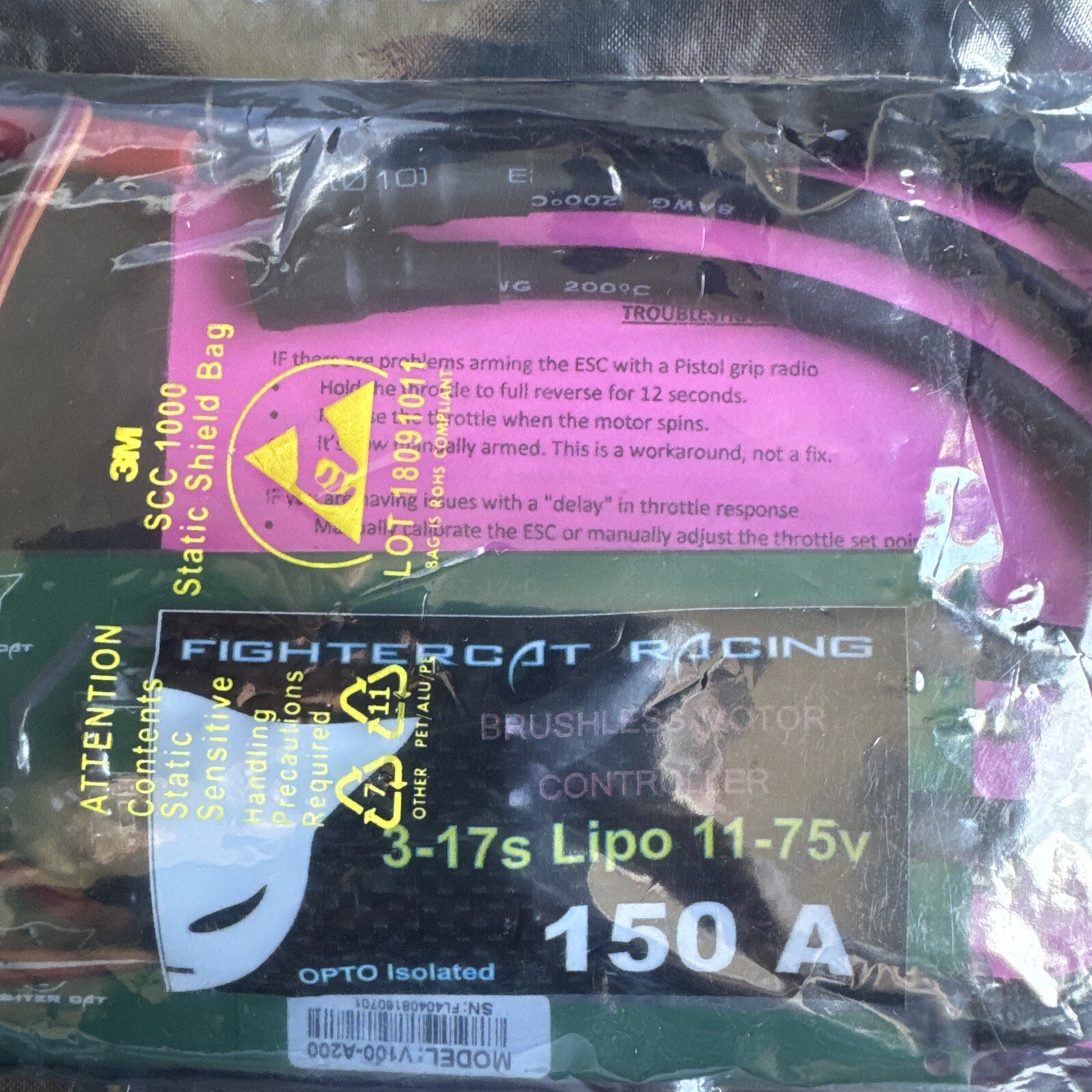 FIGHTERCAT 150A Boat ESC Flier 3-17S LiPo 11-75v for RC Brushless ...