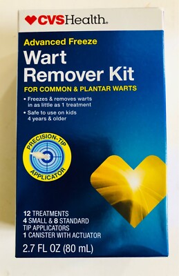 CVS ADVANCED FREEZE WART REMOVER KIT FOR COMMON & PLANTAR WARTS EXP: 8 ...