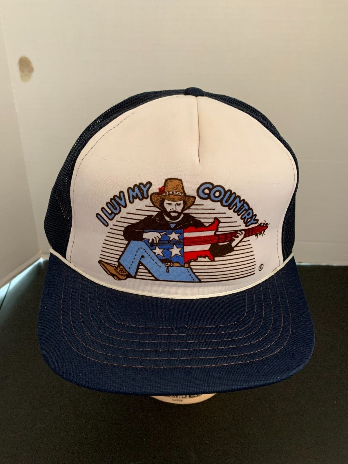 I LUV MY COUNTRY SNAP BACK TRUCKERS HAT BLUE MESH FOAM FRONT | eBay