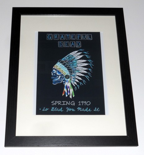 Framed Grateful Dead SPRING TOUR 1990 Poster, 13" by 16" Jerry Garcia ...