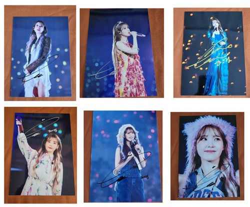 K-POP IU Lee Ji Eun Autographed Signed Photo Autographs Collectibles 4* ...