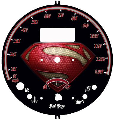 Kawasaki Vulcan 900 & 1500 Gauge Face Plate Super Man MPH or KM/H fits ...