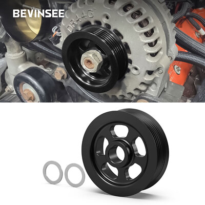 LS 3" OD Billet Overdrive Alternator Pulley 6 Rib For Chevy Silverado ...