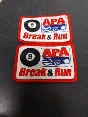 (2)APA Pool League 8 Ball Break & Run Patch, American Pool Player ...