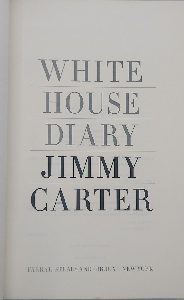 Jimmy Carter White House Diary Signed Full Signature First Edition ...