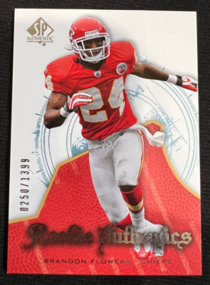 BRANDON FLOWERS Chiefs 2008 SP Authentic #107 Rookie Card RC NFL #0250/ ...