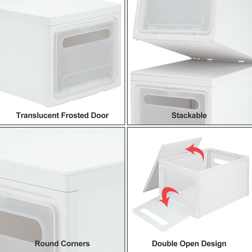 Drawers Hard Plastic Stackable Foldable Storage Box Organizer Container ...