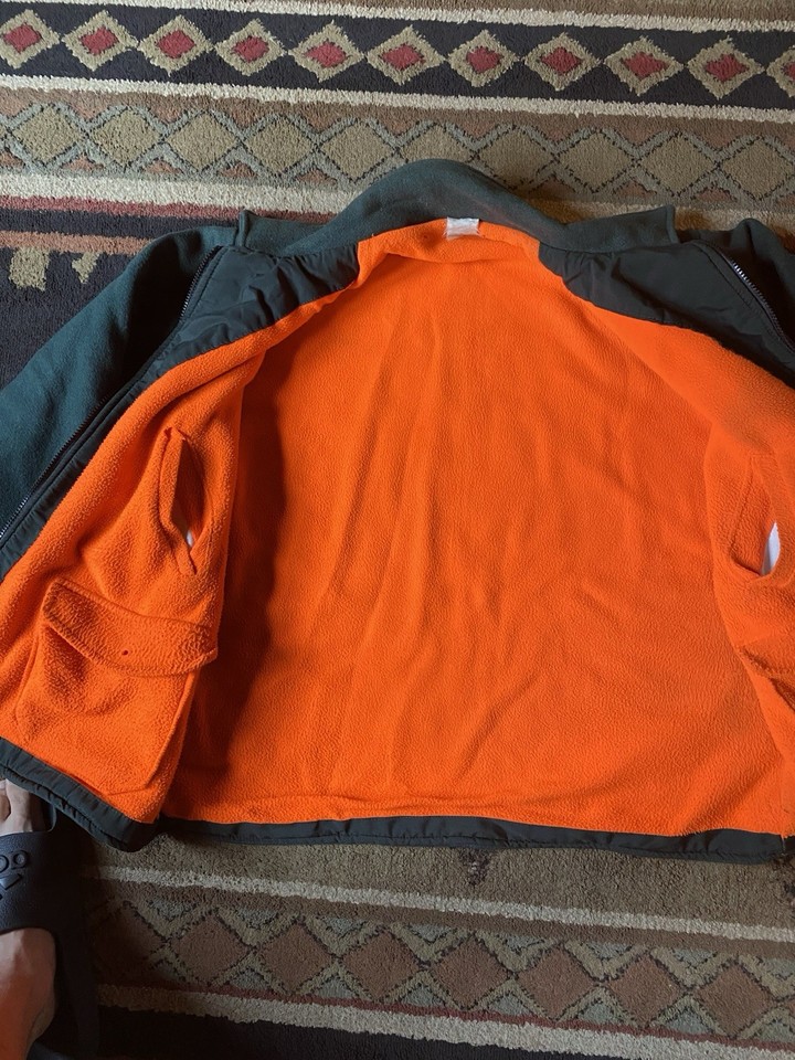 Codet Wool Jacket XL Green Reversible Orange Hunting Hunter Barn Chore ...