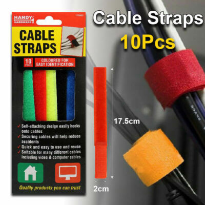 10Pcs Straps Wrap Wire Cord Organizer Cable Tie Rope Holder Line Fixer ...