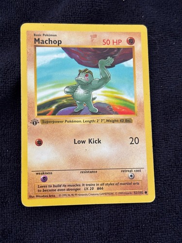 Pokemon 1999 Machop, Shadowless, 52/102 Base Set | eBay