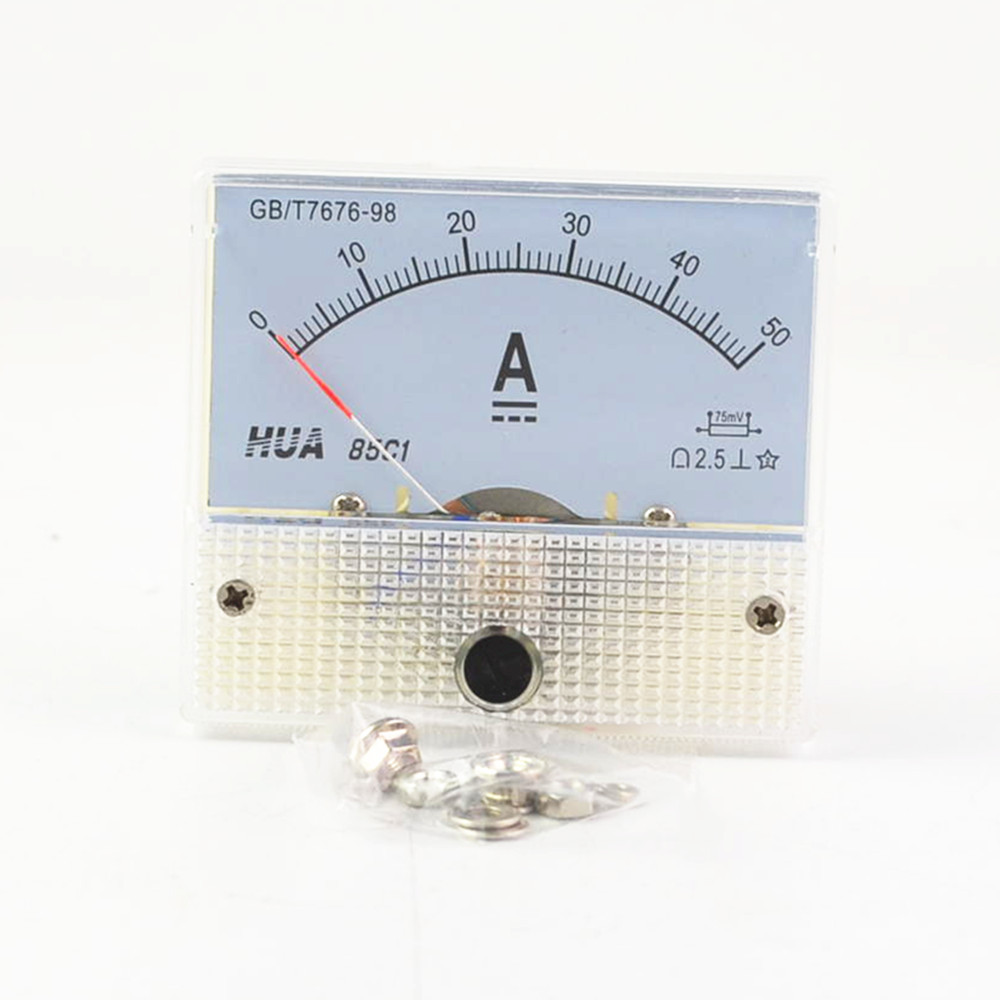 85C1-A Pointer DC MA Meter Panel meter Class 2.5 1A 5A 10A 30A 50A 100A ...
