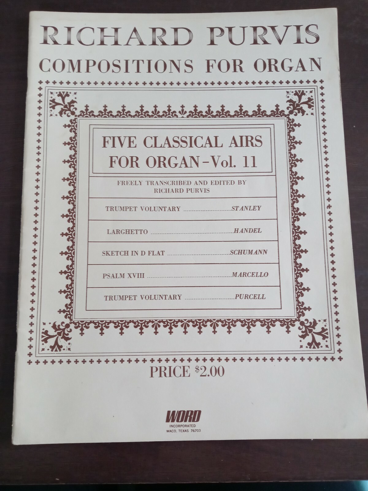 Richard Purvis: 5 Classical Airs Compositions for Organ Volume 11 sheet ...