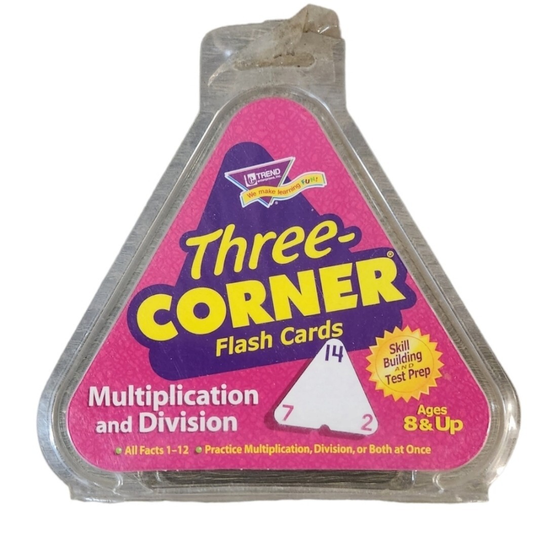 Trend Three Corner Flash Cards Math Education Multiplication Division ...
