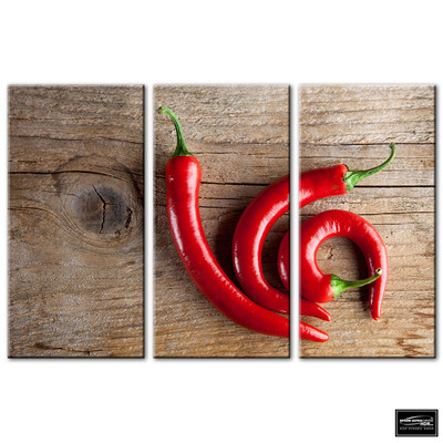Food Kitchen Red Chili Peppers BOX FRAMED CANVAS ART Picture HDR 280gsm ...