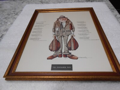Vintage G.R. Cheesebrough Framed Print ''The Insurance Man'' | eBay