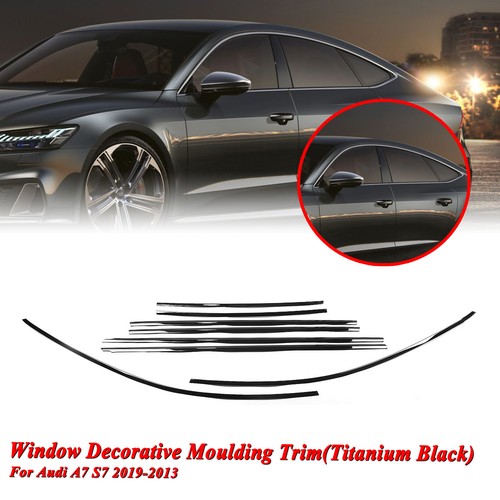 Titanium Black Window Strip Moulding Seal Belt Trim Fit For Audi A7 S7 ...