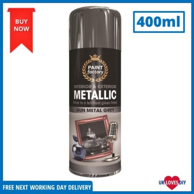 Gun Metal Grey Spray Paint Metallic Aerosol Auto Car DIY Wood Plastic ...