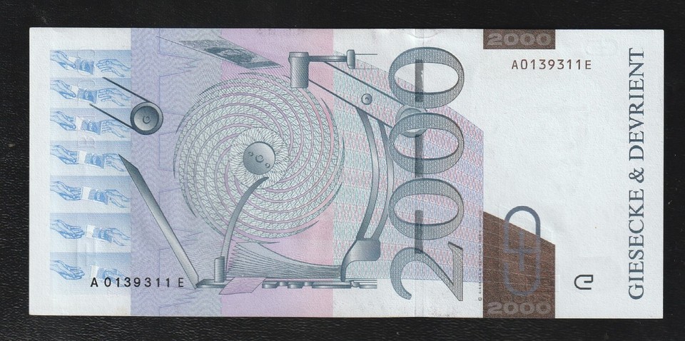 Germany, 2000 Euro, 2002, UNC, Giesecke & Devrient, TEST NOTE | eBay